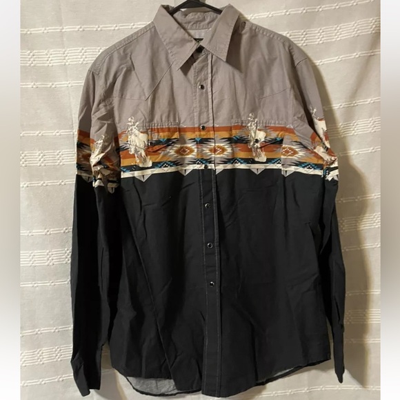 Roper | Shirts | Roper Vintage Wear The West Western Long Sleeve Shirt ...